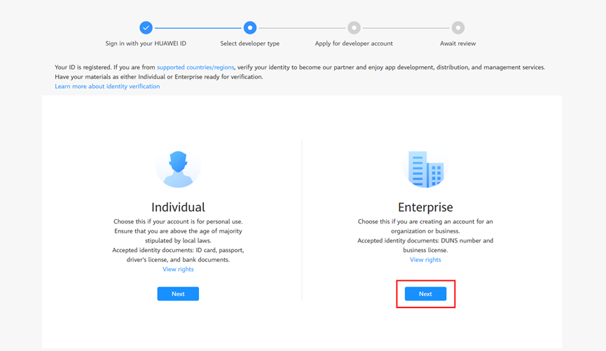 With a Business License-For Enterprise Developers-Identity Verification ...