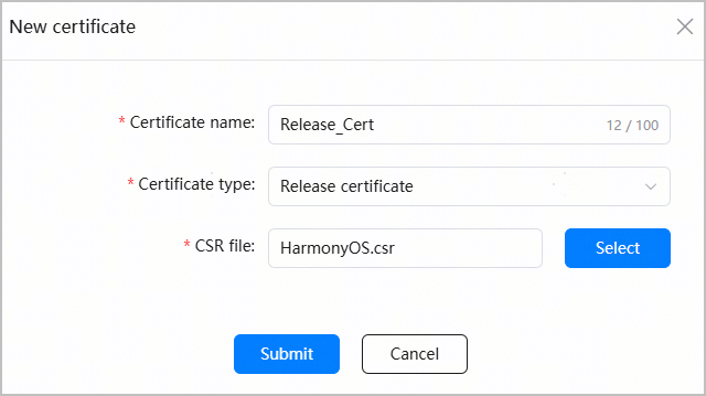 Requesting a Release Certificate-Managing Certificates and Fingerprints ...