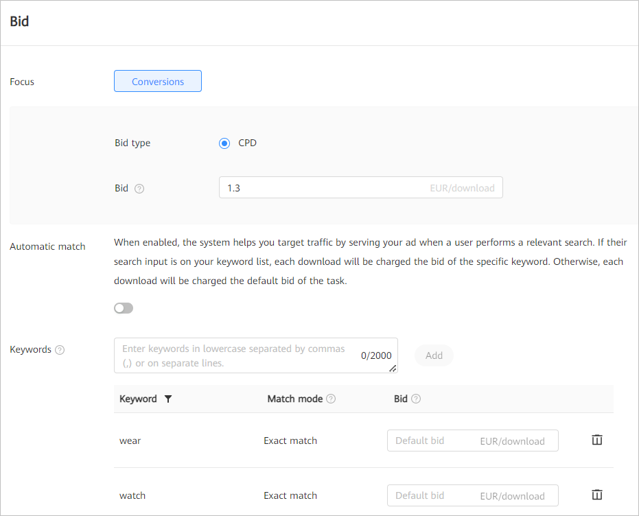 Creating a Search Ad Shown on AppGallery-Android App Download-Creating ...