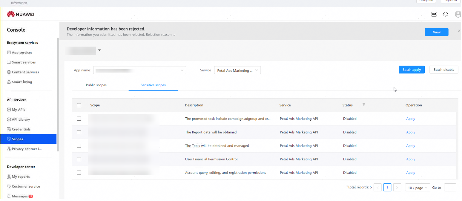 Applying for the Permission of Calling Marketing APIs-Integration ...