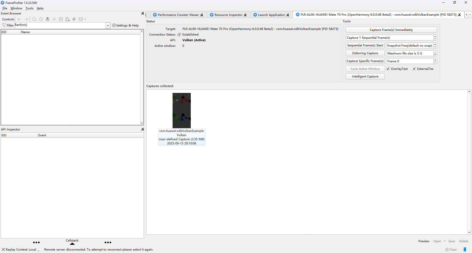 GraphicsProfiler In-application API-Extension-Frame Profiler Usage ...