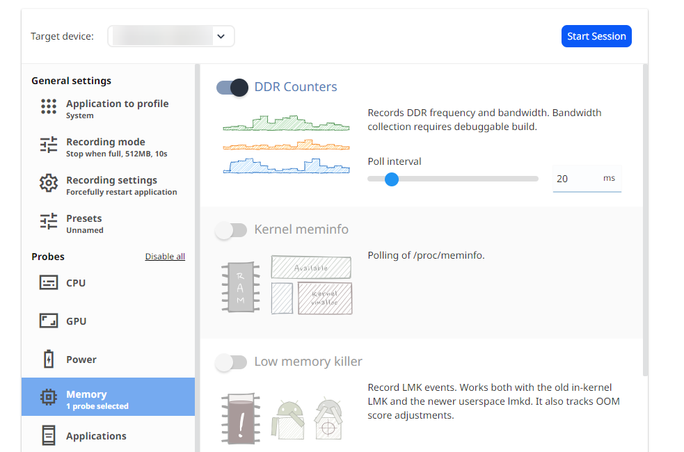 DDR Counters-Memory-Trace Data Sources-Graphics Profiler Instructions ...