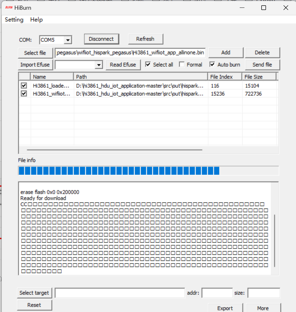 开源鸿蒙5.0.2版本，使用HiBurn 烧写Hi3861.bin文件失败-华为开发者问答 | 华为开发者联盟