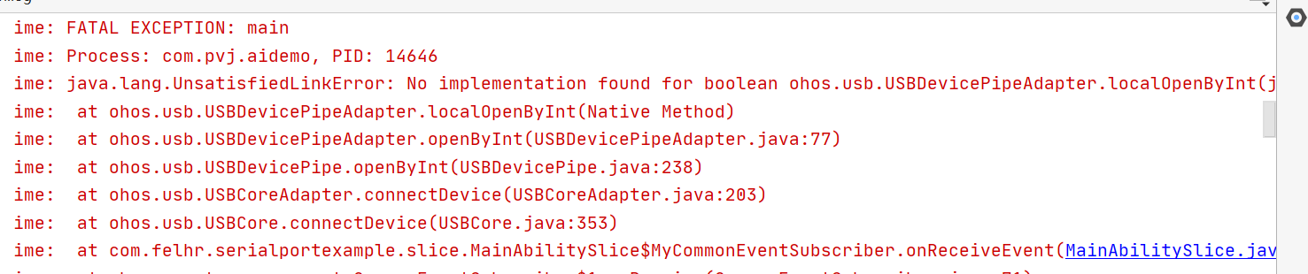 鸿蒙SDK USB和串口开发时，调用API：usbCore.connectDevice(device)函数发生异常！ -华为开发者问答 ...