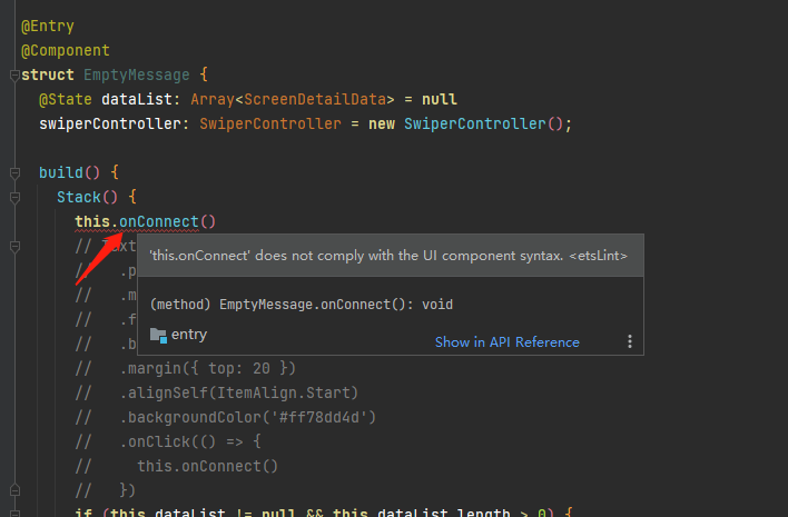 does not comply with the UI component syntax.-华为开发者问答 | 华为开发者联盟