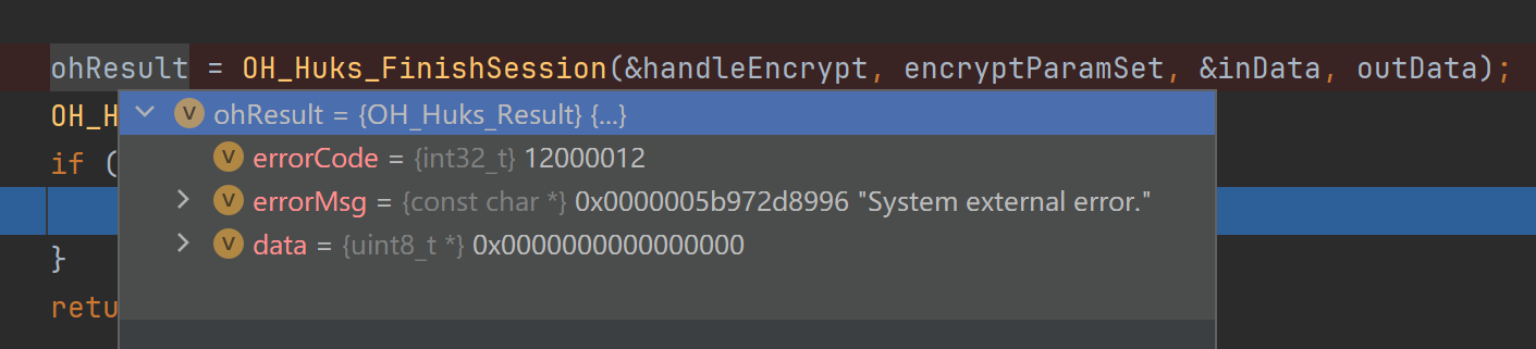 HUKS 解密报错 12000012 System external error.-华为开发者问答 | 华为开发者联盟