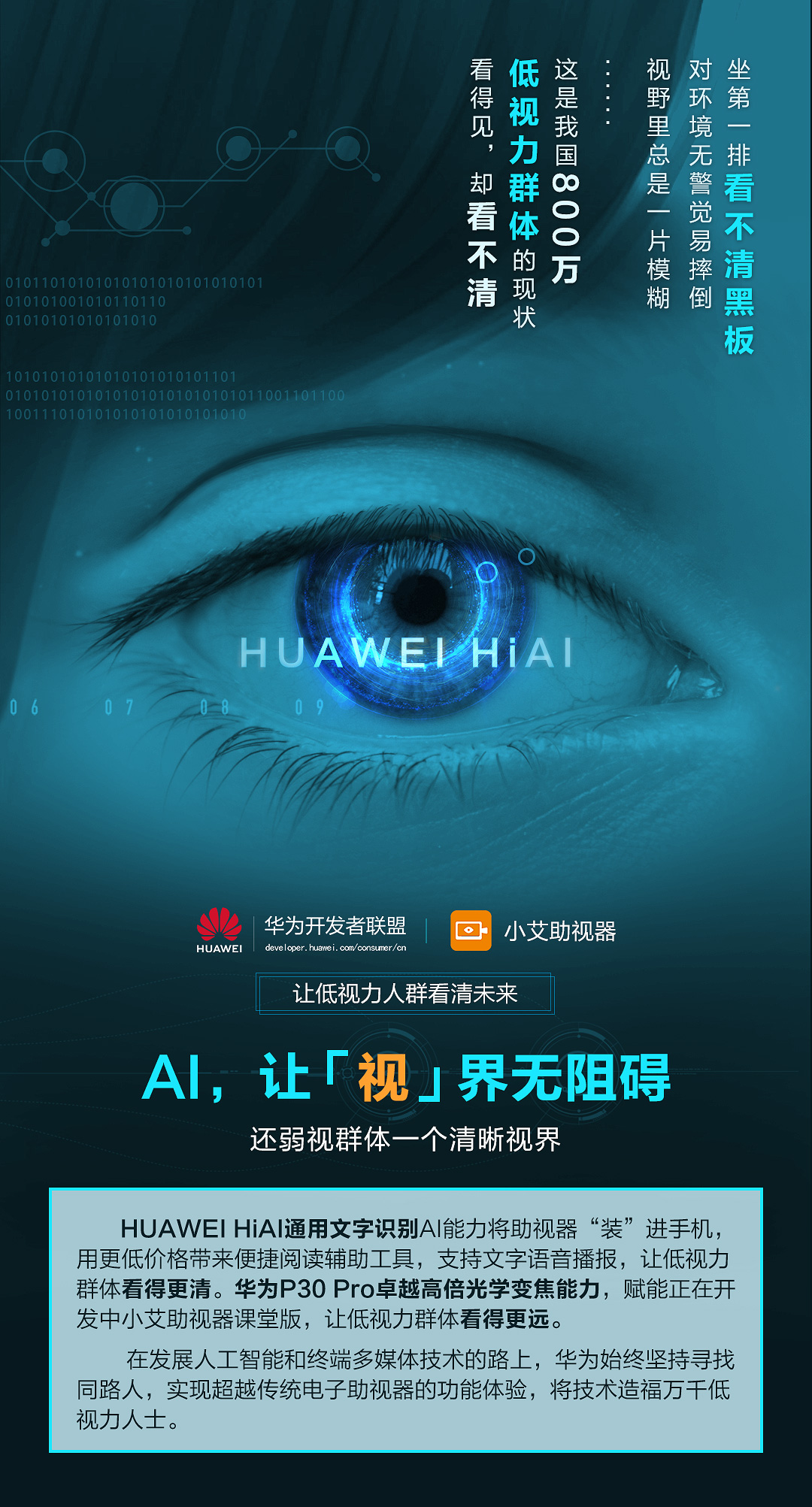HUAWEI HiAI联合小艾助视器，为低视力群体还原清晰“视”界-华为开发者话题 | 华为开发者联盟