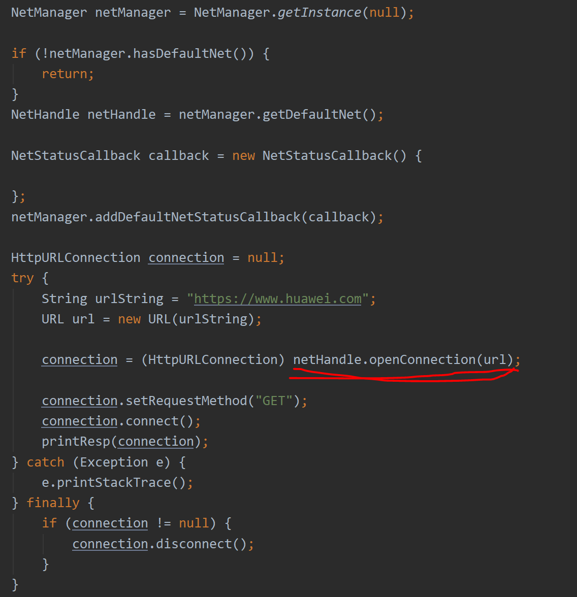 使用 HttpURLConnection 请求 url 获取的 HttpURLConnection 为 null-华为开发者问答 | 华为开发者联盟