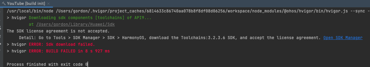 Toolchains:3.2.3.6 SDK. Sdk download failed.多次尝试仍然失败，打开设置也无法成功。-华为开发者问答 ...