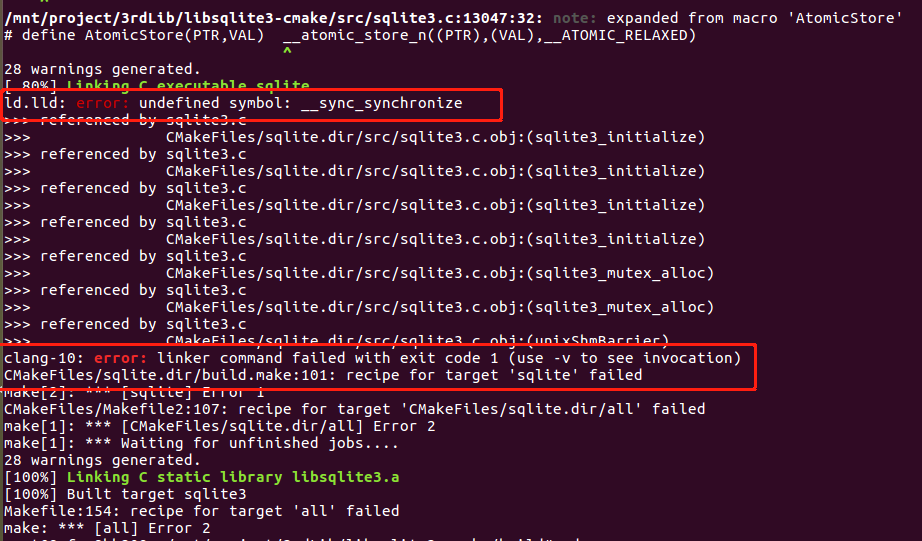 OpenHarmony 工具链arm_linux_x86_64, 编译第三方库libsqlite3, 出现错误ld:lld，undefined symbol-华为开发者问答 | 华为开发者联盟